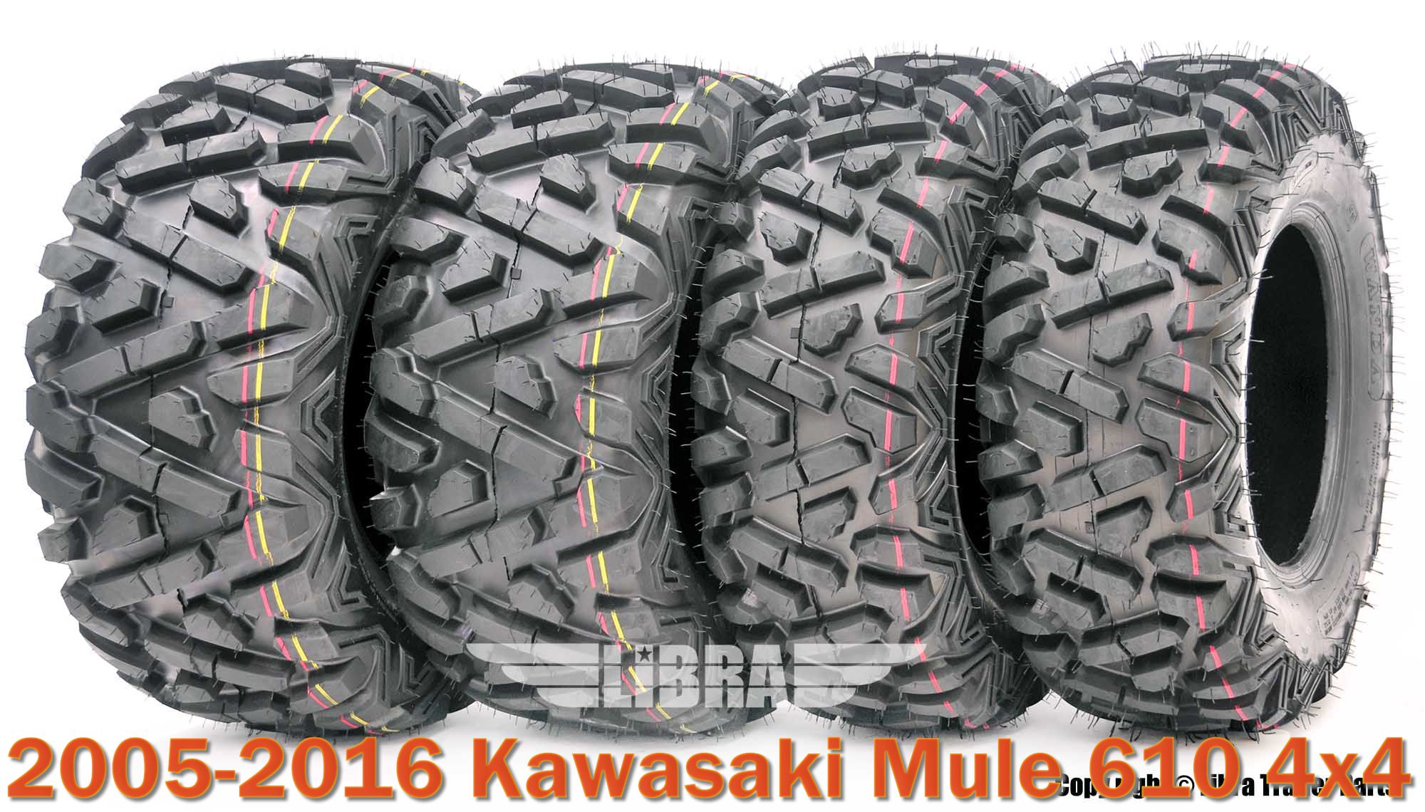 Set 4 UTV ATV Tires 24x9-10 & 24x11-10 6PR for 05-16 Kawasaki Mule 610 ...